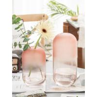 China Elegant Transparent Glass Vase Decor Modern Home Office Wedding Flower Holder for sale