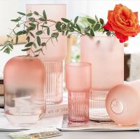 China Elegant Transparent Glass Vase Decor Modern Home Office Wedding Flower Holder for sale