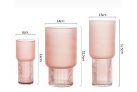 China H25cm Elegant Pink Glass Vase for Flowers Decor for Home Office Kitchen for sale