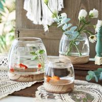 China H10 CM Transparent Global Glass Vase Perfect for Holding Flowers Fish Bowl for sale