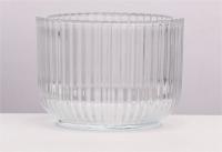 China 350ml Elegant Ribbed Glass Candle Holders for Wedding and Home Decor for sale