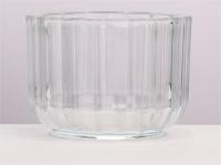 China 350ml Ribbed Glass Votive Candle Holders for Weddings Parties and Home Decor for sale