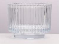 China 225ml Elegant Transparent Ribbed Crystal Glass Votive Candle Holders for Wedding Party Home Decor for sale