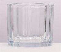China 270ml Glass Votive Candle Holders Transparent Round Votive Candle Holders for sale