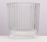 China 325ml Wedding Party Glass Candle Holders Elegant Transparent Design Home Decor for sale