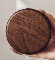 China Ribbed Glass Carafe With Wooden Lid For Water Beverage Daily Use Silicone Ring for sale