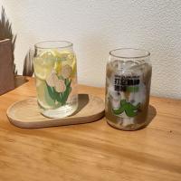 China 400ml Tall Water Glass Tumbler with Straw and Lid Elegant Tumbler Water Glass for sale