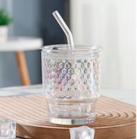 China 400ml Clear Glass Tumbler Water Cup with Straw and Lid Sealed Carry On for Daily Use for sale
