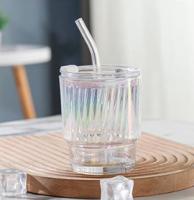China 400ml Clear Glass Tumbler Water Cup with Straw and Lid Sealed Carry On for Daily Use for sale