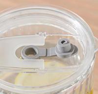China 400ml Clear Glass Tumbler Water Cup with Straw and Lid Sealed Carry On for Daily Use for sale