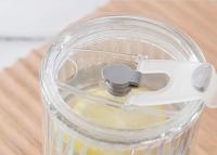 China 400ml Clear Glass Tumbler Water Cup with Straw and Lid Sealed Carry On for Daily Use for sale