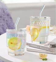 China 400ml Clear Glass Tumbler Water Cup with Straw and Lid Sealed Carry On for Daily Use for sale