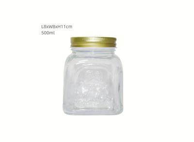 China 500ml Capacity Empty Glass Jars With Lids For Multi Purpose Storage Kitchen for sale