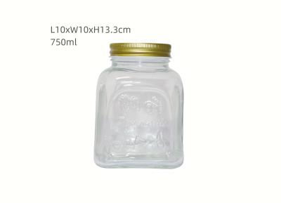 China 750ml Silk Screen Decal Glass Jars With Hot Stamping Custom Logo Design Available for sale