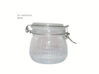 China 500ml Clear Glass Jars Silk Screen Logo For Food Storage Organization for sale