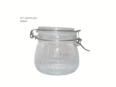 China 500ml Clear Glass Jars Silk Screen Logo For Food Storage Organization for sale