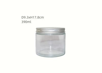 China 390ml Empty Glass Jars With Fresh Sealed Lids For Safe Storage Wide Mouth Kitchen Glass Canister for sale