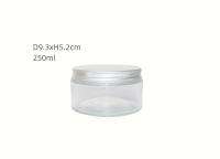 China 250ml Customizable Transparent Glass Jars with Screw-On Lid and Hot Stamping Logo for sale