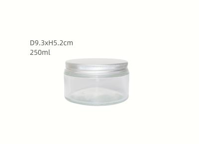 China 250ml Customizable Transparent Glass Jars with Screw-On Lid and Hot Stamping Logo for sale