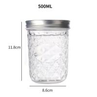 China 500ml Premium Transparent Glass Jar for Dry Food with Carton Packing Free Design Labeling Jar for sale