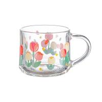 China 350ml Safe and Durable Glass Drinking Cup with Handle Clear Glass Lead Free Brewery for sale