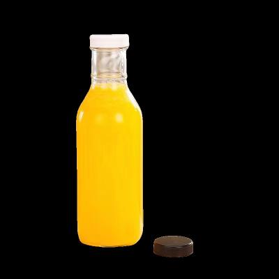 China 500ML Leak Proof Clear Glass Milk Bottles Reusable and Dishwasher Safe for sale