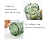 China H20cm Modern Embossed Glass Vase for Flowers Elegant Home Office Decoration for sale