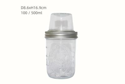 China 600ml Customized Transparent Empty Glass Jars with Label We Can Help You Free Design for sale