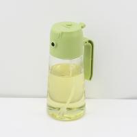 China 470ml 2 In 1 Oil Sprayer Bottles For Cooking Barbecue Transparent Glass Oil Jars Kitchen Less Waste for sale