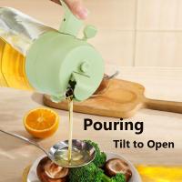 China 470ml 2 In 1 Oil Sprayer Bottles For Cooking Barbecue Transparent Glass Oil Jars Kitchen Less Waste for sale
