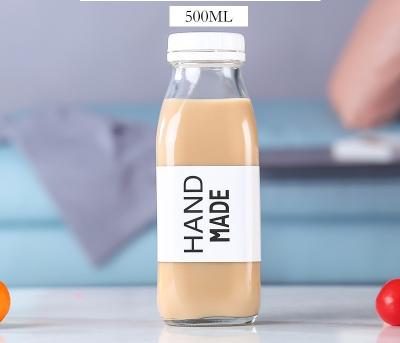 China 500ML Clear mini glass milk bottles Leak Proof Reusable Containers for Fresh Milk Storage for sale