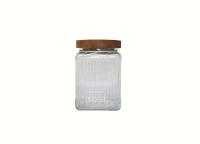 China 700ml Transparent Rimmed Empty Glass Jars Hot Stamping Logo and Free Design Service for sale