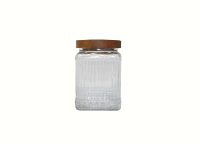 China 700ml Transparent Rimmed Empty Glass Jars Hot Stamping Logo and Free Design Service for sale