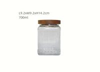 China 700ml Transparent Rimmed Empty Glass Jars Hot Stamping Logo and Free Design Service for sale
