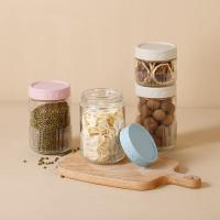 China 500ml Food Storage Jars with Colorful Lids BPA Free Reusable Leakproof for sale
