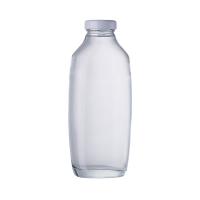 China 350ml Eco Friendly Clear Glass Milk Bottles Leak Proof Reusable for sale