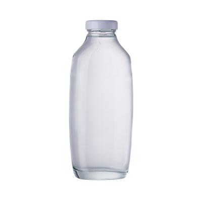 China 350ml Eco Friendly Clear Glass Milk Bottles Leak Proof Reusable for sale