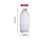 China 500ml Leak Proof Clear Glass Milk Bottles Beverage Reusable for Safe Storage for sale