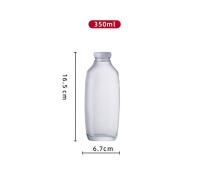 China 350ml Eco Friendly Clear Glass Milk Bottles Leak Proof Reusable for sale