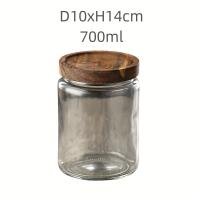 China 700ml Modern Clear Glass Jars with Free Design Assistance Silk Screen Logo Carton Packing for sale