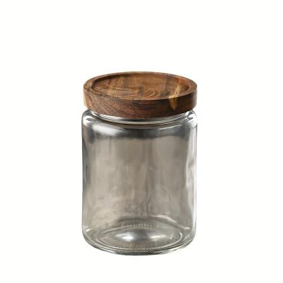 China 700ml Modern Clear Glass Jars with Free Design Assistance Silk Screen Logo Carton Packing for sale