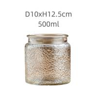 China 500ml Custom Silk Screen Logo Glass Jar with Free Design Label Clear Transparent Carton Packed for sale
