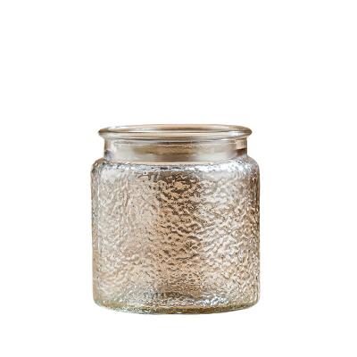 China 500ml Custom Silk Screen Logo Glass Jar with Free Design Label Clear Transparent Carton Packed for sale