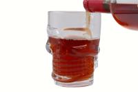 China 520ml Hoshine Joy Large Water Glass Cups with Handles Clear Skull for sale