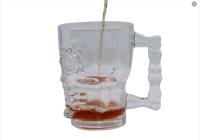 China 520ml Hoshine Joy Large Water Glass Cups with Handles Clear Skull for sale