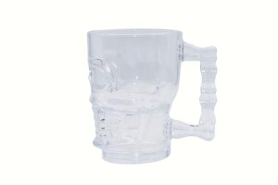 China 520ml Hoshine Joy Large Water Glass Cups with Handles Clear Skull for sale