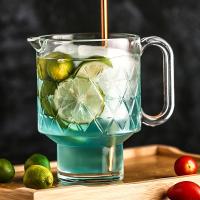 China 600 ML Clear Embossed Designed Glass Cups Bourbon Glasses Non Toxic Stylish Design for sale