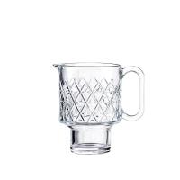 China 600 ML Clear Embossed Designed Glass Cups Bourbon Glasses Non Toxic Stylish Design for sale