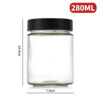 China 280ML Embellished Logo Crystal Clear Glass Jars Reusable Empty Jars for Food Storage for sale