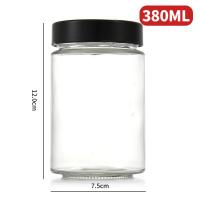 China 380ML Clear Glass Jars for Sauce Spice Kitchen Food Storage Wide-Mouth Glass Sealed Jar for sale